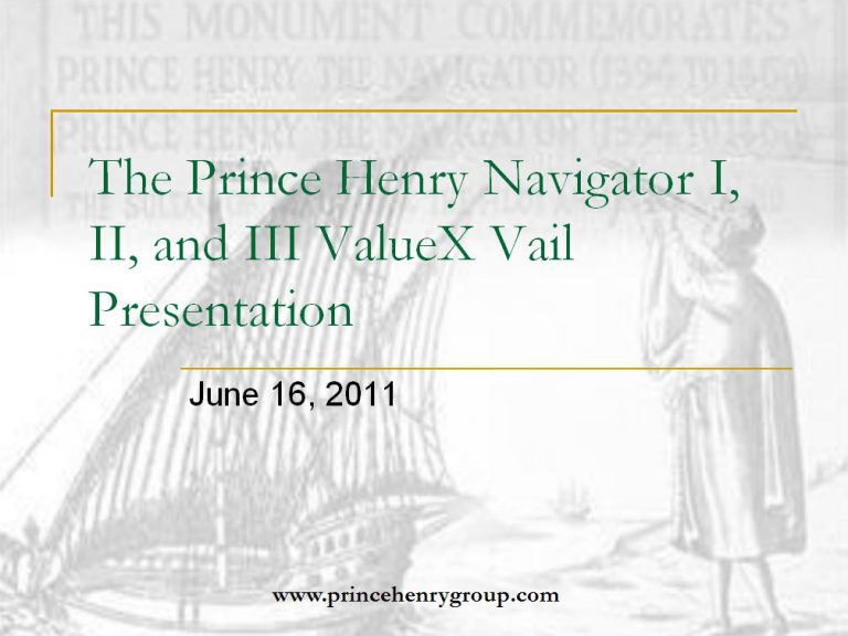 The Prince Henry Navigator I, II, and III by Prince Henry Group - The ...